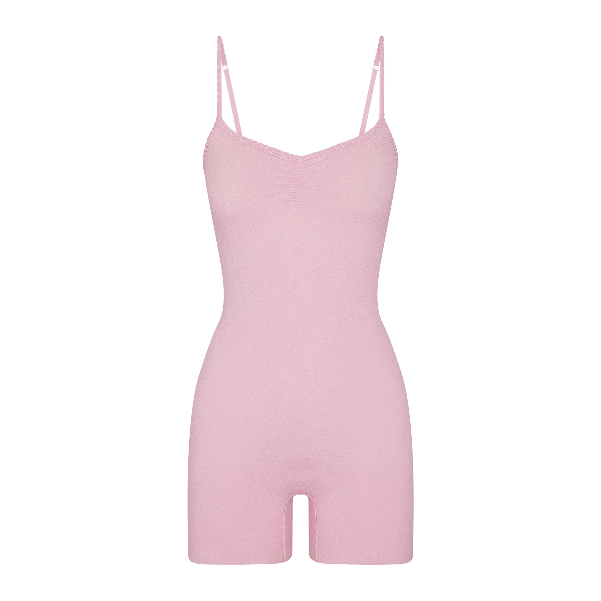 MICRO POINTELLE TANK ONESIE | BABY PINK MICRO POINTELLE TANK ONESIE | BABY PINK